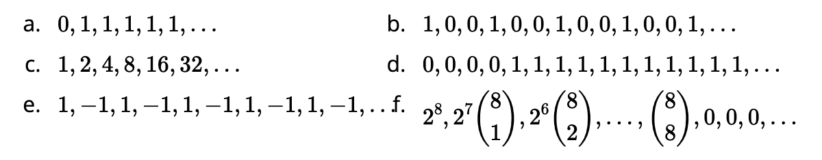 2. For each infinite sequence suggested below, give | Chegg.com