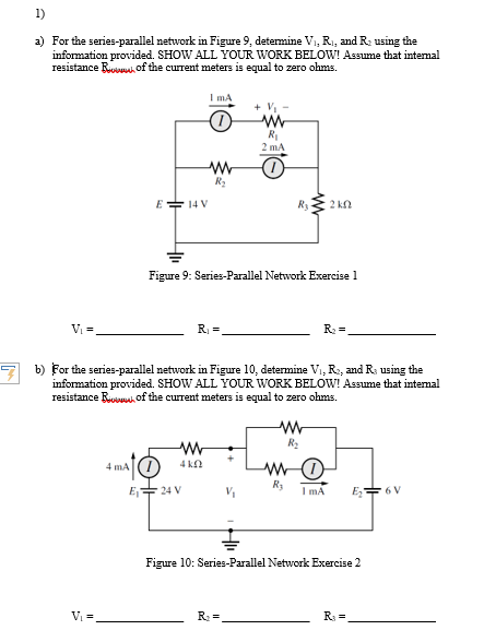 Solved 1) a) For the series-parallel network in Figure 9. | Chegg.com