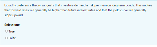 Solved Liquidity preference theory suggests that investors | Chegg.com