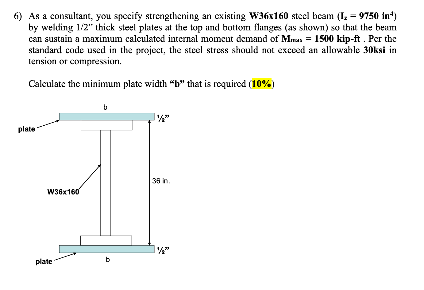 Solved 6) As a consultant, you specify strengthening an | Chegg.com