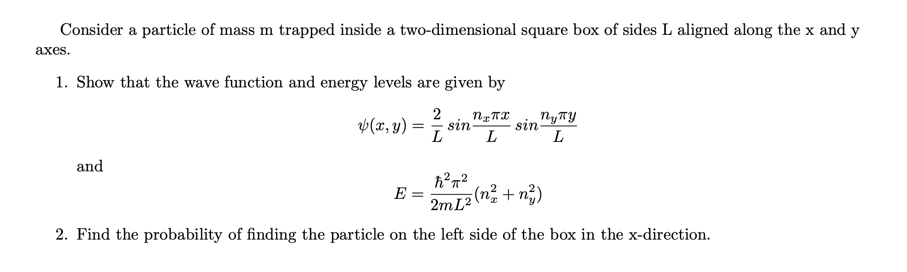 Solved Consider a particle of mass m trapped inside a | Chegg.com