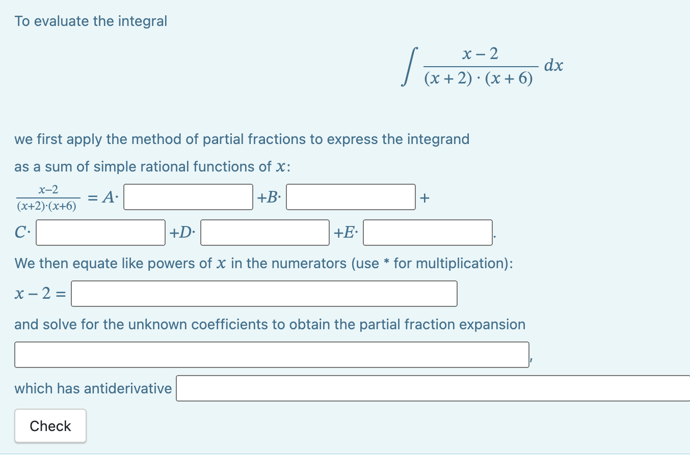 Solved To evaluate the integral ∫(x+2)⋅(x+6)x−2dx we first | Chegg.com