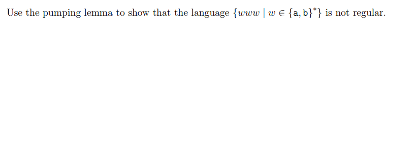 Solved Use the pumping lemma to show that the language | Chegg.com
