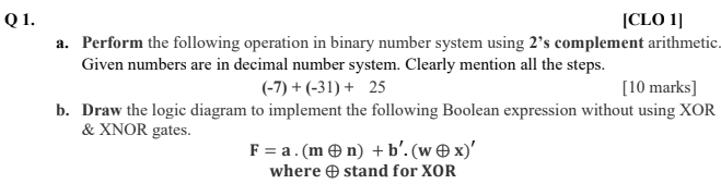 Solved Q1. [CL0 1] a. Perform the following operation in | Chegg.com