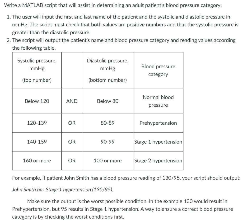 Solved Write a MATLAB script that will assist in determining | Chegg.com