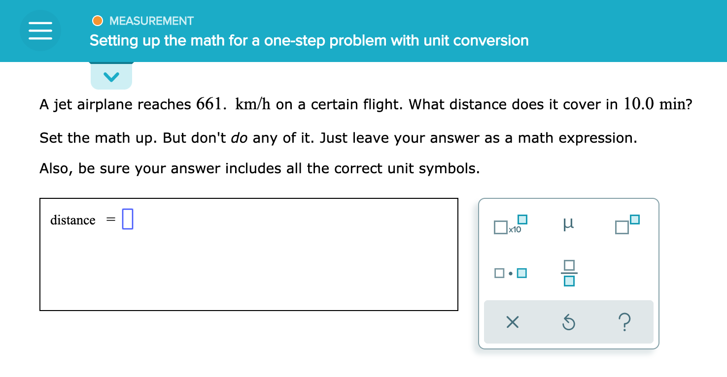 Solved O Measurement Setting Up The Math For A One Step Chegg