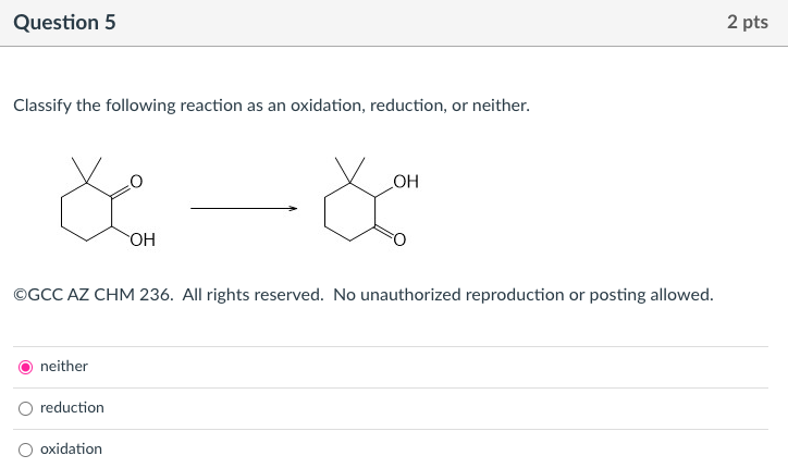 Solved Classify the following reaction as an oxidation, | Chegg.com