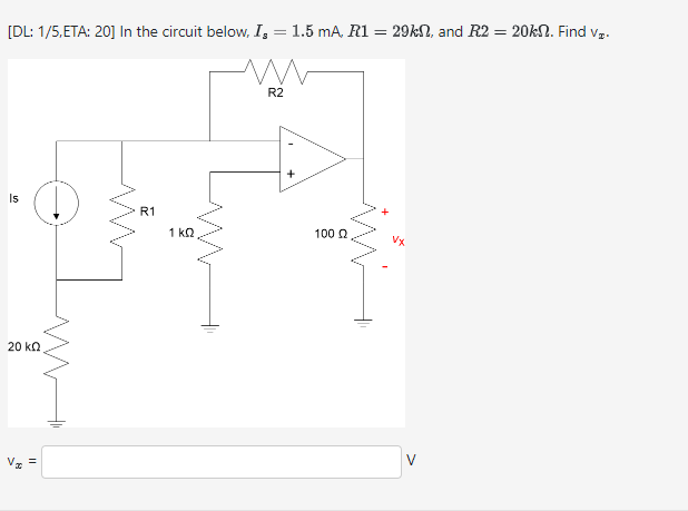 Solved [DL: 1/5,ETA: 20] In the circuit below, Is=1.5 | Chegg.com