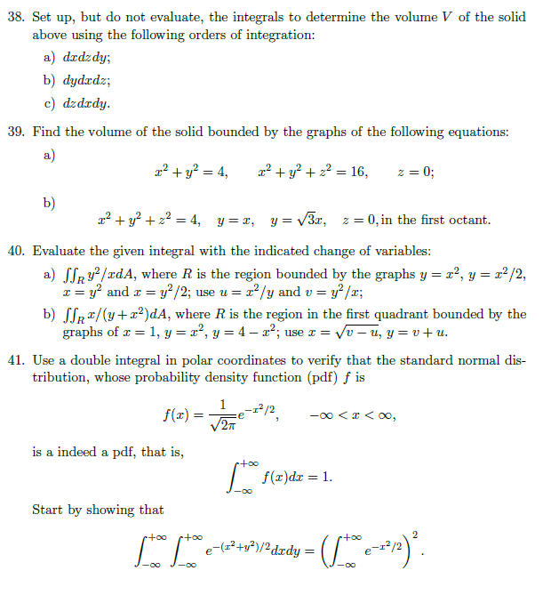 Solved 35. Find the volume of the solid bounded by the | Chegg.com