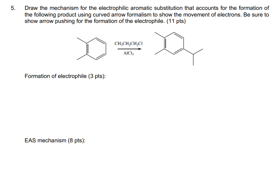 Solved Draw the mechanism for the electrophilic aromatic | Chegg.com