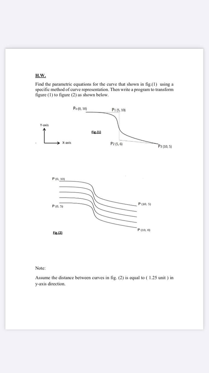 Solved H.W. Find the parametric equations for the curve that | Chegg.com