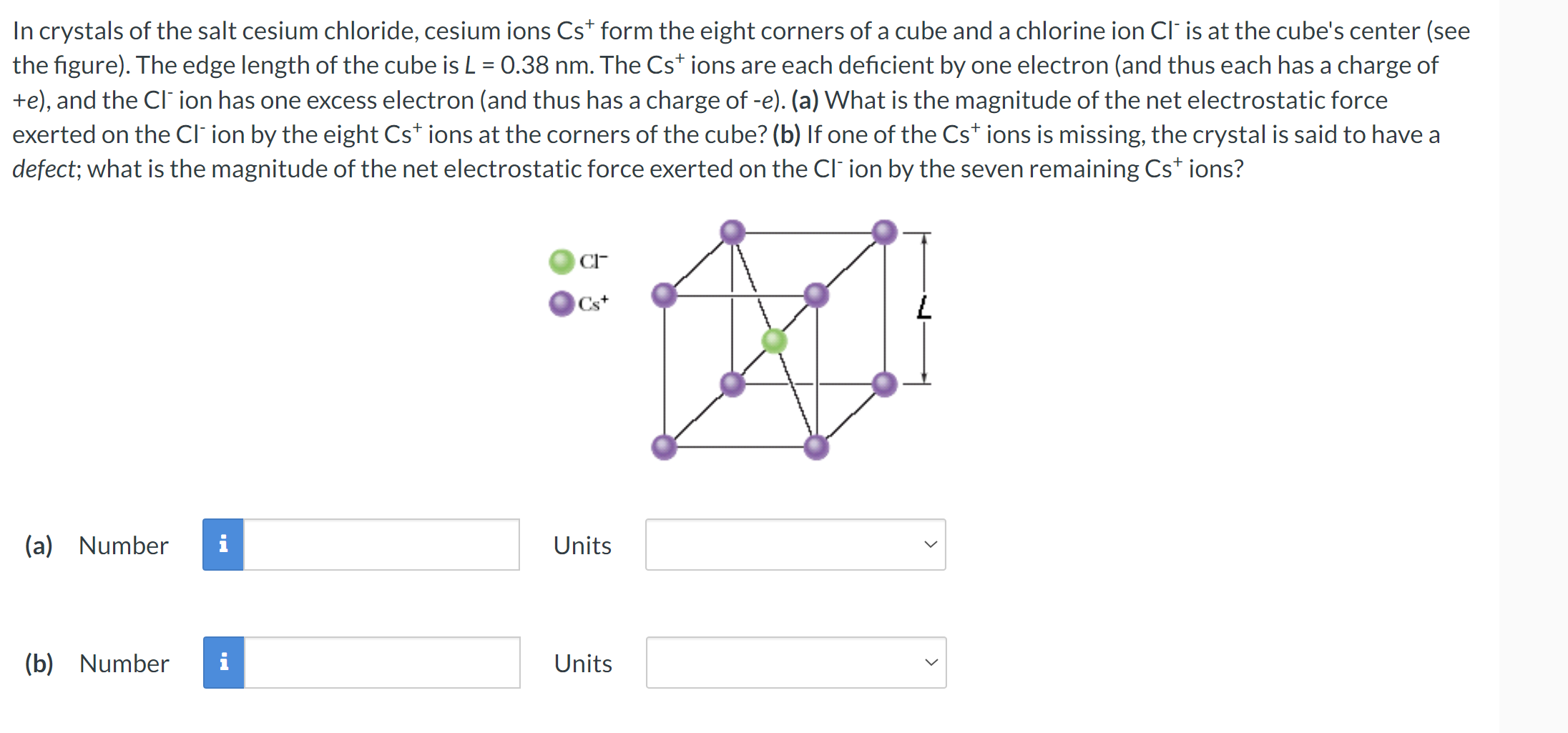Solved In crystals of the salt cesium chloride, cesium ions | Chegg.com