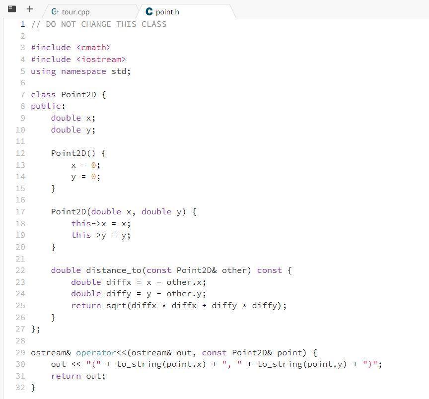 Class Tour start start start start + Implementing | Chegg.com