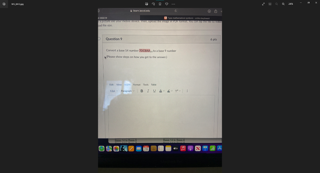 Solved Convert a base 14 number 7DCBAA 14 to a base 9 number | Chegg.com