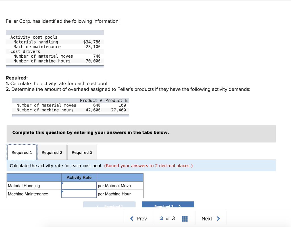 Solved Fellar Corp. has identified the following | Chegg.com