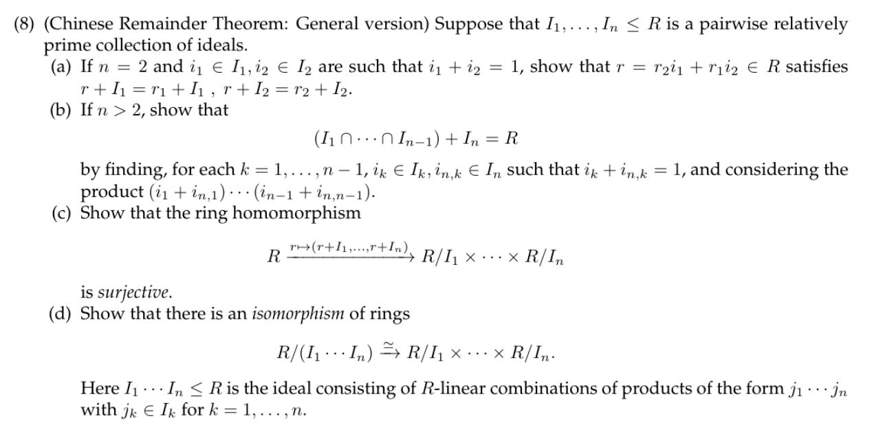 Solved Chinese Remainder Theorem (General Proof using | Chegg.com