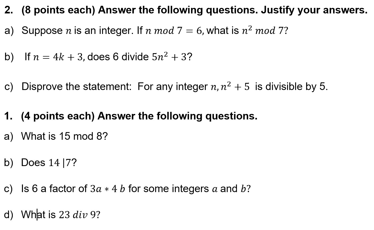 Solved Discrete math question! Please justify and write a | Chegg.com