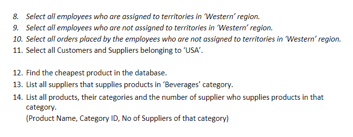 Solved This lab activity is prepared on Northwind Sample | Chegg.com