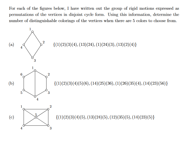 Solved For each of the figures below, I have written out the | Chegg.com