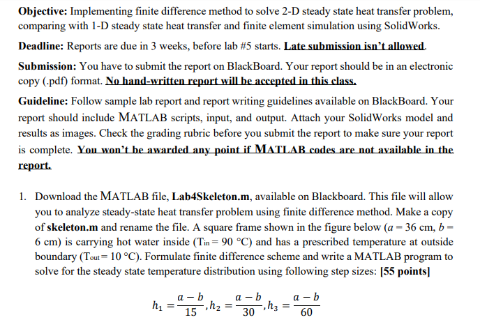 Objective: Implementing finite difference method to | Chegg.com