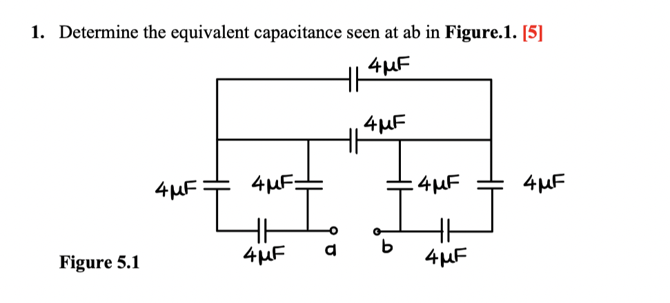 Solved 1. Determine the equivalent capacitance seen at ab in | Chegg.com