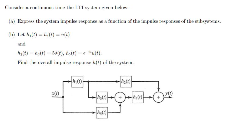Solved Consider a continuous-time the LTI system given | Chegg.com