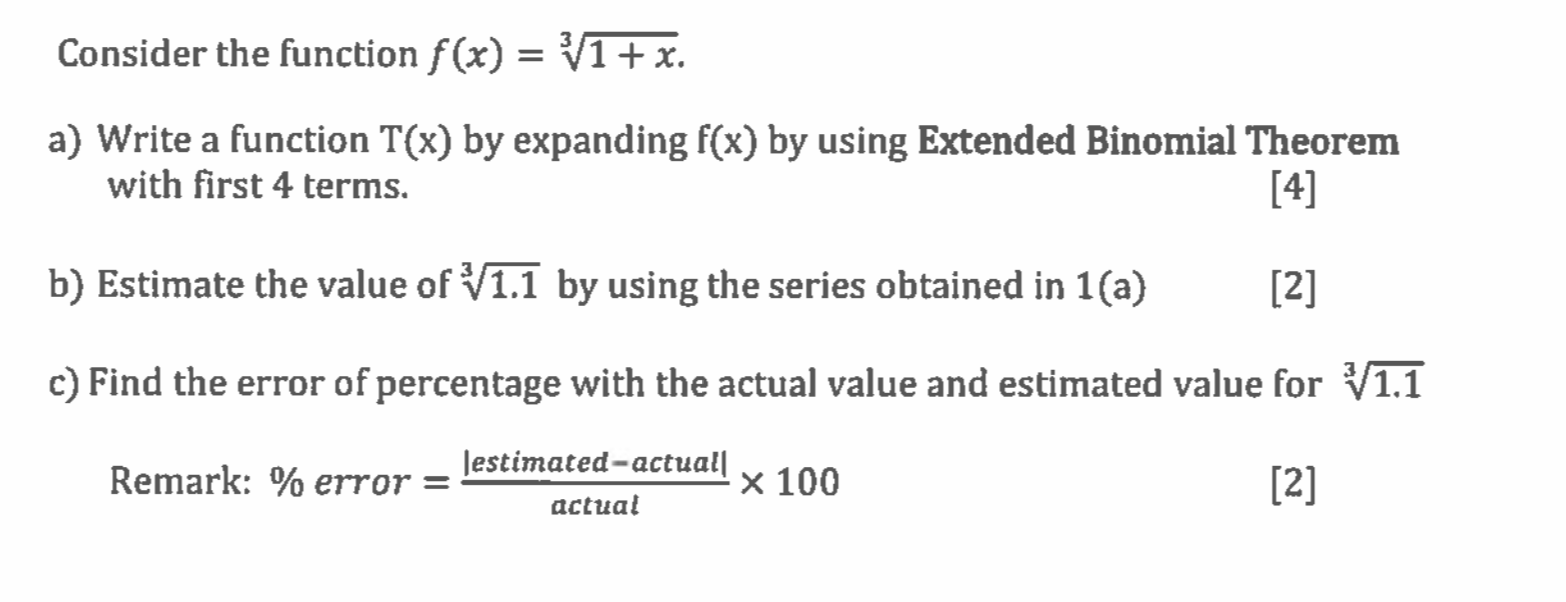 Solved Consider the function f(x)=31+x a) Write a function | Chegg.com