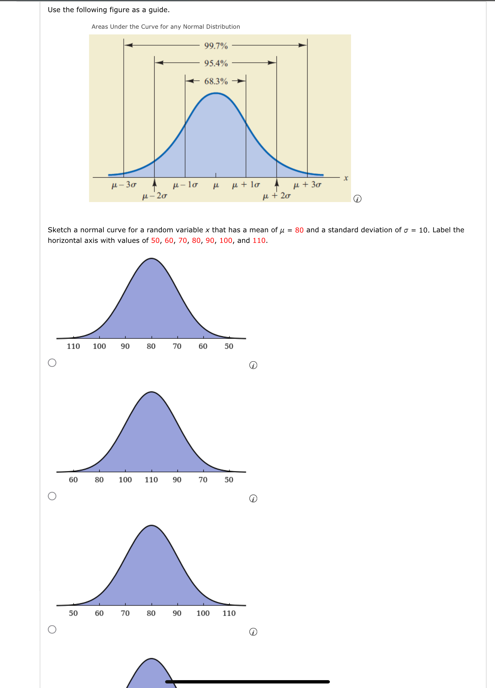 Solved Areas Under the Curve for any Normal Distribution | Chegg.com