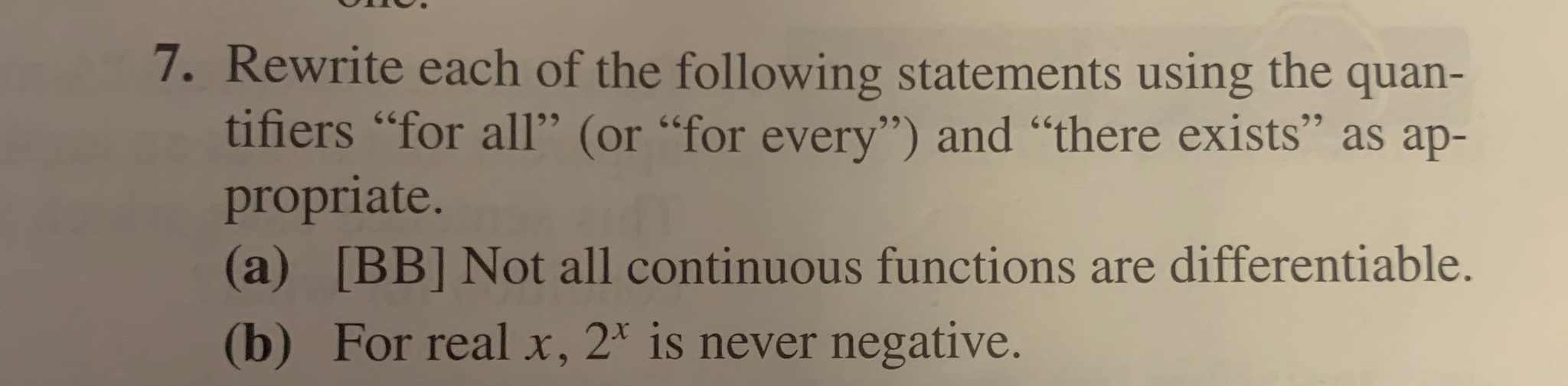 Solved 7. Rewrite each of the following statements using the | Chegg.com