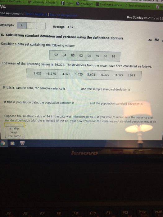 Solved Consider a data set containing the following values: | Chegg.com Solved Consider a data set containing the following values: | Chegg.com