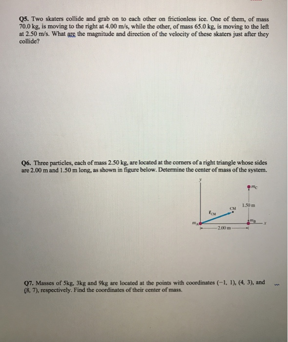 Solved Q3 Two Gliders With Different Masses Move Toward