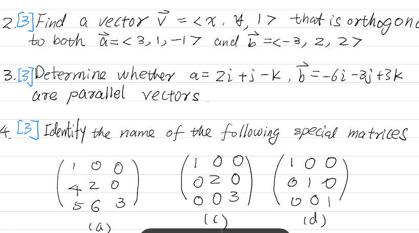 Solved 2.[3] Find a vector v= x,y,1 that is orthogonal to | Chegg.com
