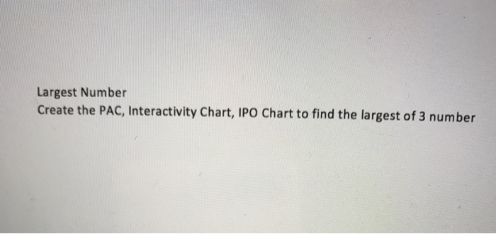 Solved Largest Number Create the PAC, Interactivity Chart, | Chegg.com