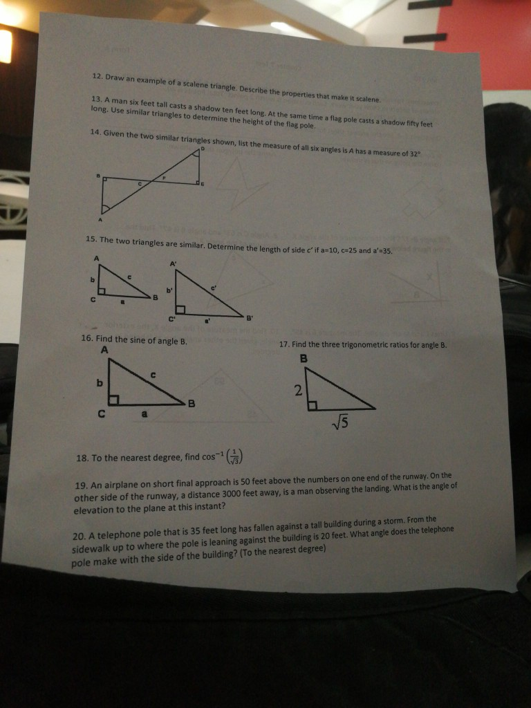 Solved 12. Draw an example of a scalene triangle. Describe | Chegg.com