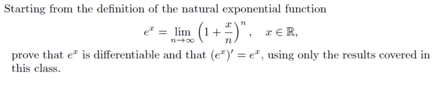 Solved Starting from the definition of the natural | Chegg.com