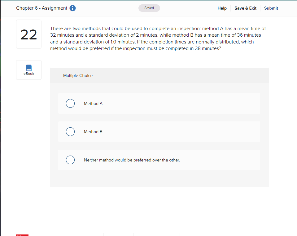 Solved Chapter 6 - Assignment i 22 eBook E Saved Help Save & | Chegg.com