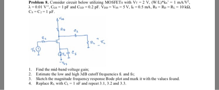 Solved Problem 8. Consider circuit below utilizing MOSFETs | Chegg.com