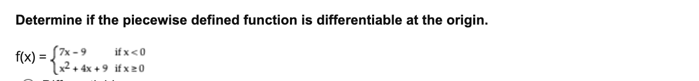 Determine if the piecewise defined function is | Chegg.com