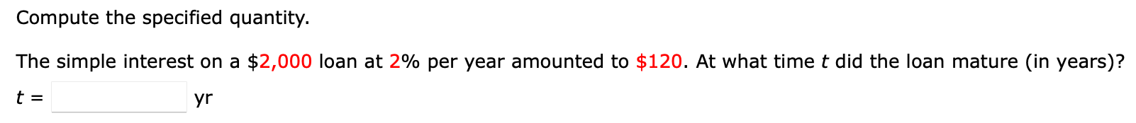 Solved Compute the specified quantity. The simple interest | Chegg.com