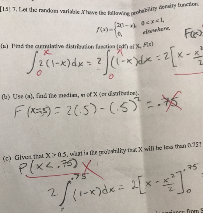 Solved Let the random variable X have the following | Chegg.com