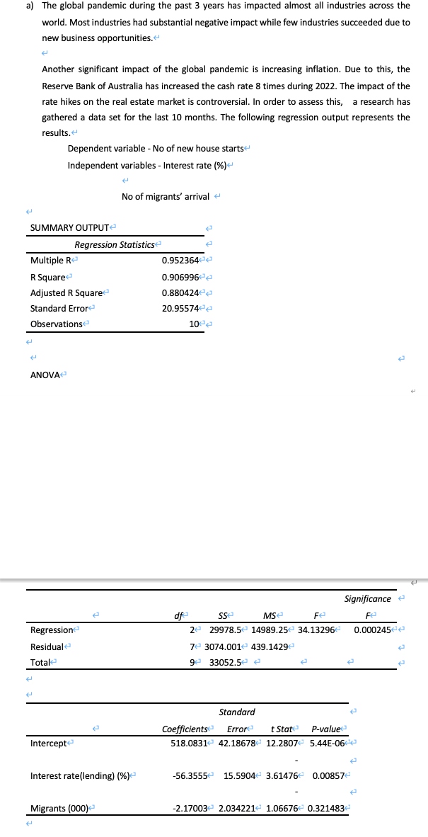 Solved 1）derive The Multiple Regression 5130