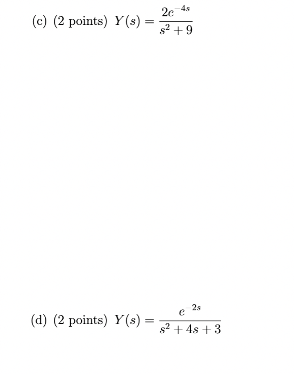 Solved Use algebra and the table to find inverse Laplace | Chegg.com