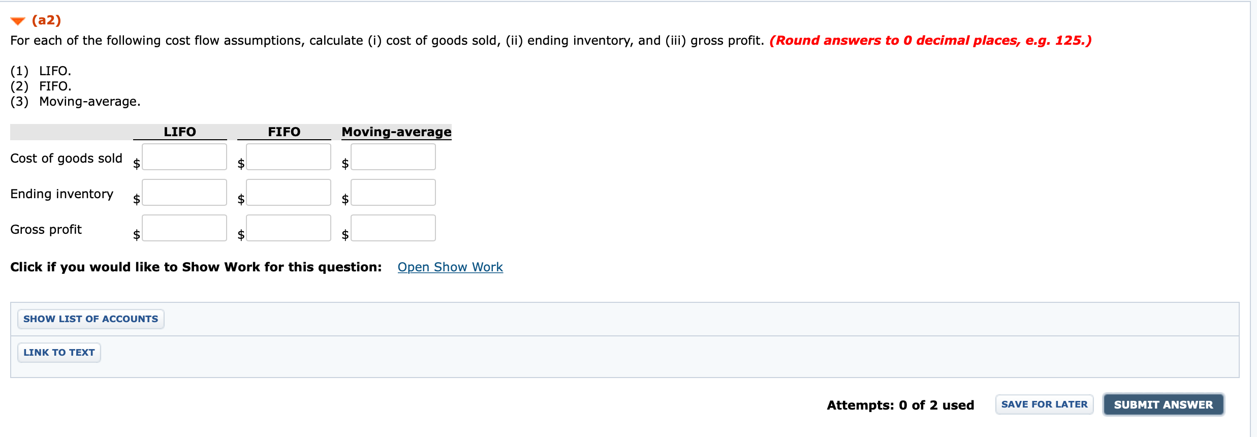 Solved Problem 6-08A a1-a2 (Part Level Submission) Tamarisk, | Chegg.com
