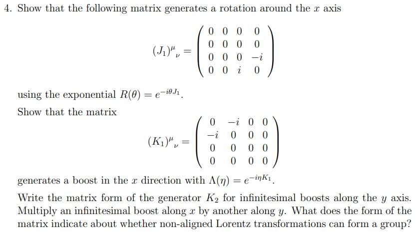 Solved 4. Show that the following matrix generates a | Chegg.com