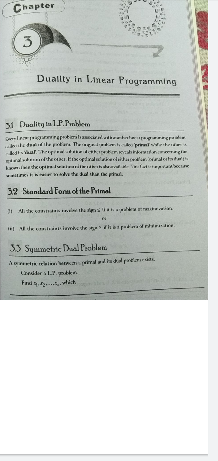 Chapter 3 000 Duality in Linear Programming 3.1 | Chegg.com