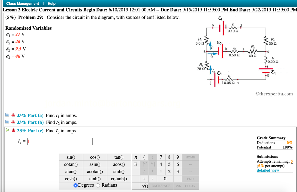 Solved Class Management Help Lesson 3 Electric Current and | Chegg.com