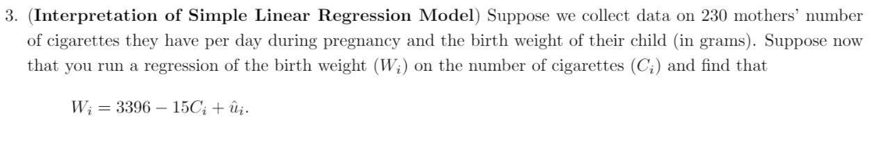 Solved 3. (Interpretation of Simple Linear Regression Model) | Chegg.com