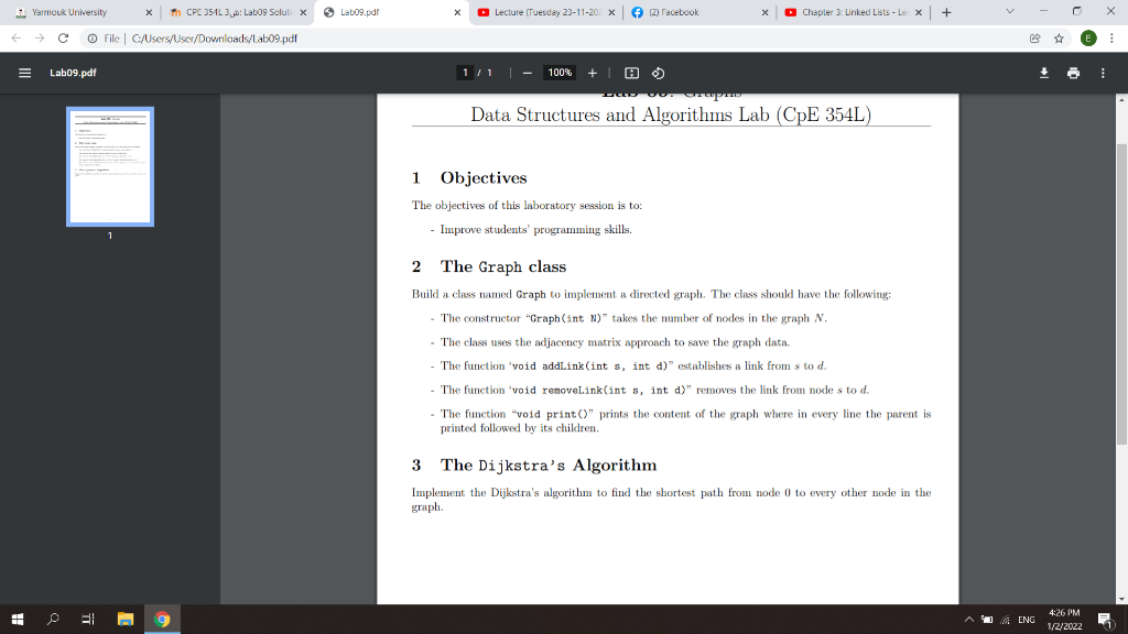 Solved Yarmouk University Th CPC 351 3: Labo Solut X > | Chegg.com