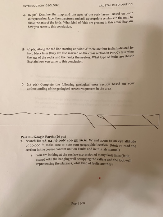 CRUSTAL DEFORMATION INTRODUCTORY GEOLOGY dh ooDn moc | Chegg.com