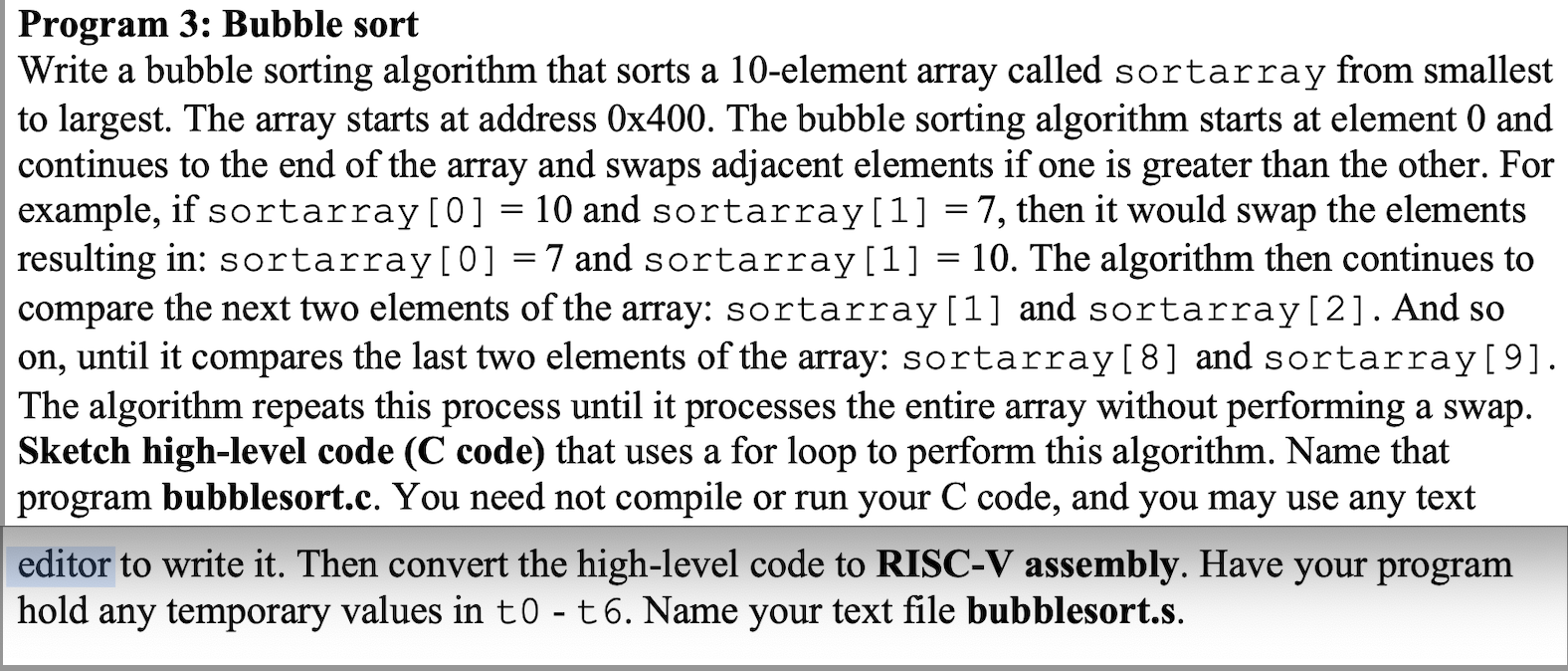 Solved Editor To Write It ﻿then Convert The High Level Code